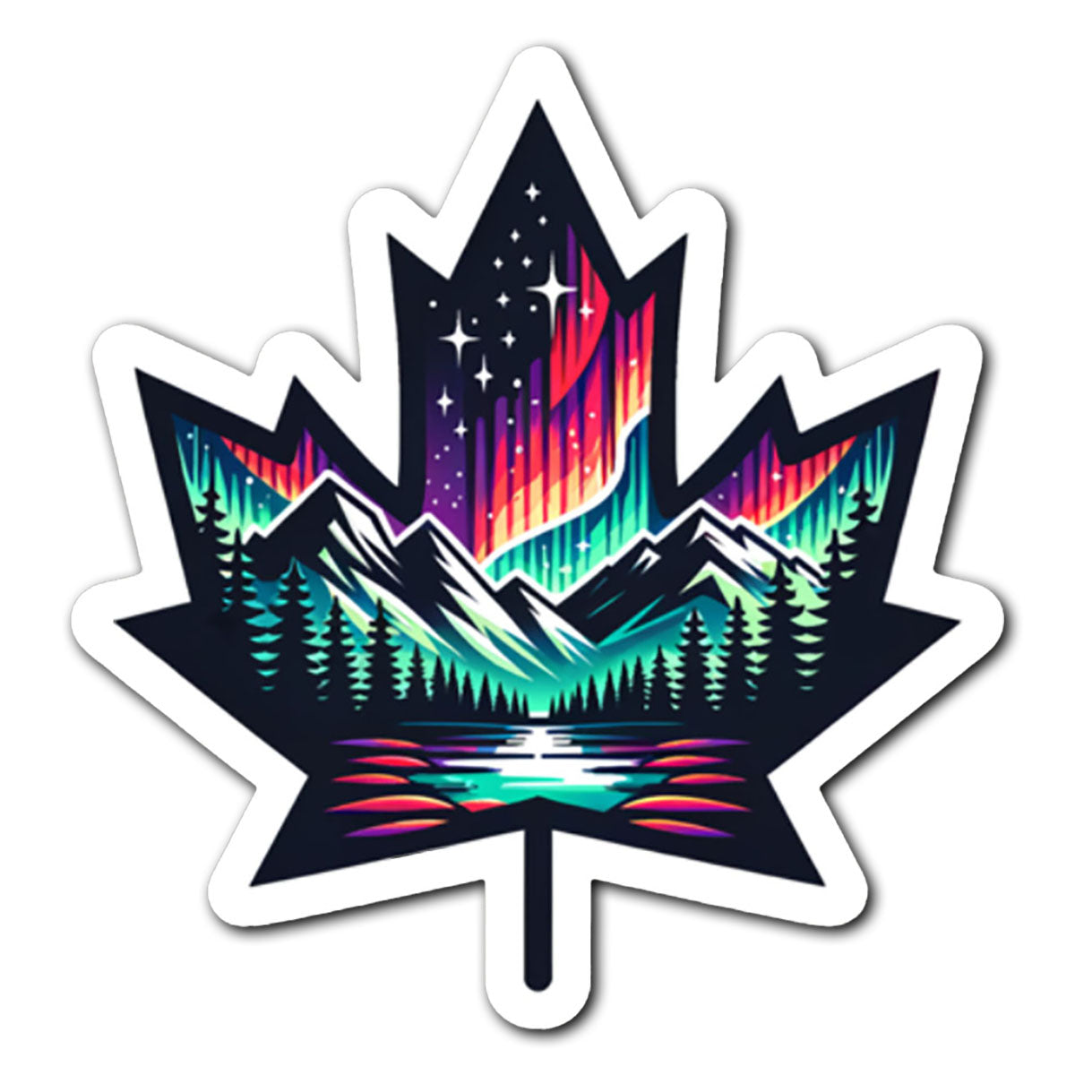 Sunshine Village Sticker Maple Leaf Aurora – Shop Banff Sunshine