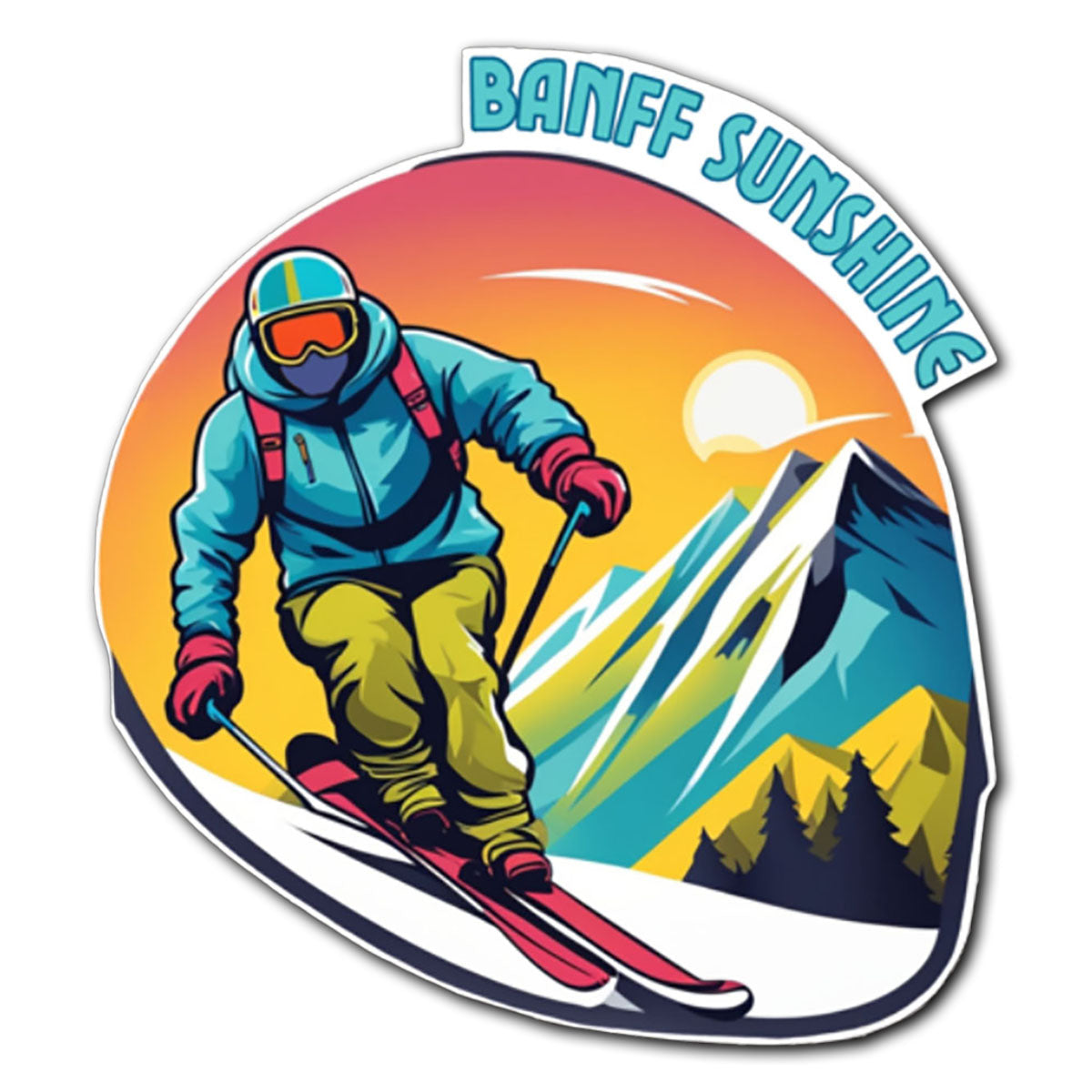 Sunshine Village Sticker Skier | Free Shipping $100+ – Shop Banff Sunshine